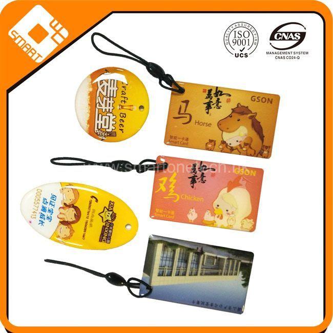Factory price customized smart RFID round nfc glue card plastic keytag ...