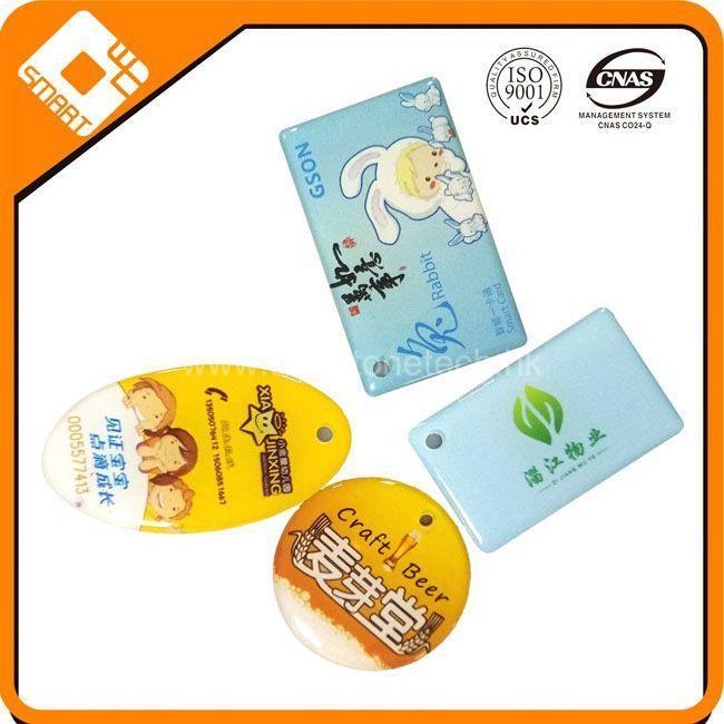 Factory price customized smart RFID round nfc glue card plastic keytag ...